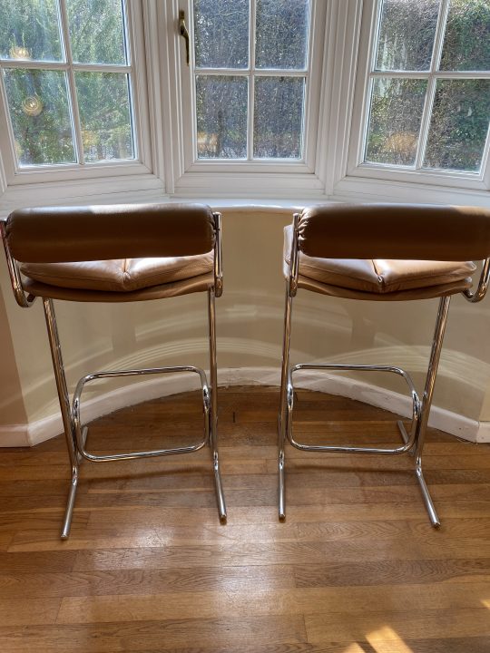 Pieff Eleganza Bar Stools in Caramel Leather x 2 - MRS FOX