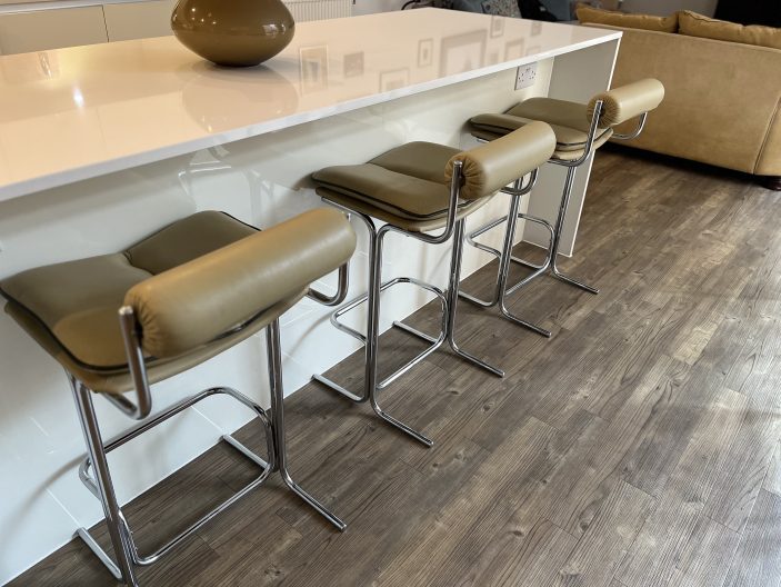 Pieff Eleganza Bar Stools in Green/Grey x 3 - MRS FOX